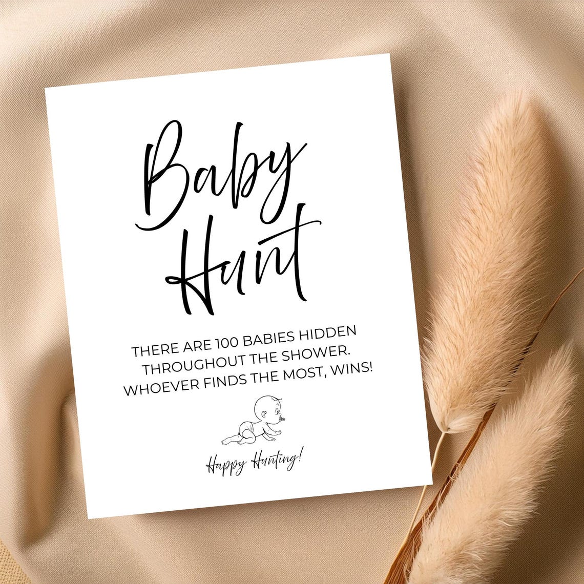 Baby Hunt Baby Shower Game, Who's Watching the Baby, Find the Most ...