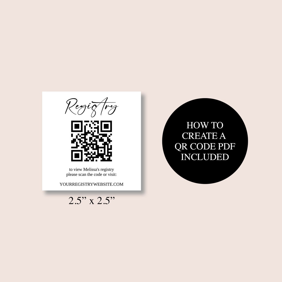 Baby Shower Registry Card With QR Code How to Create a QR - Etsy