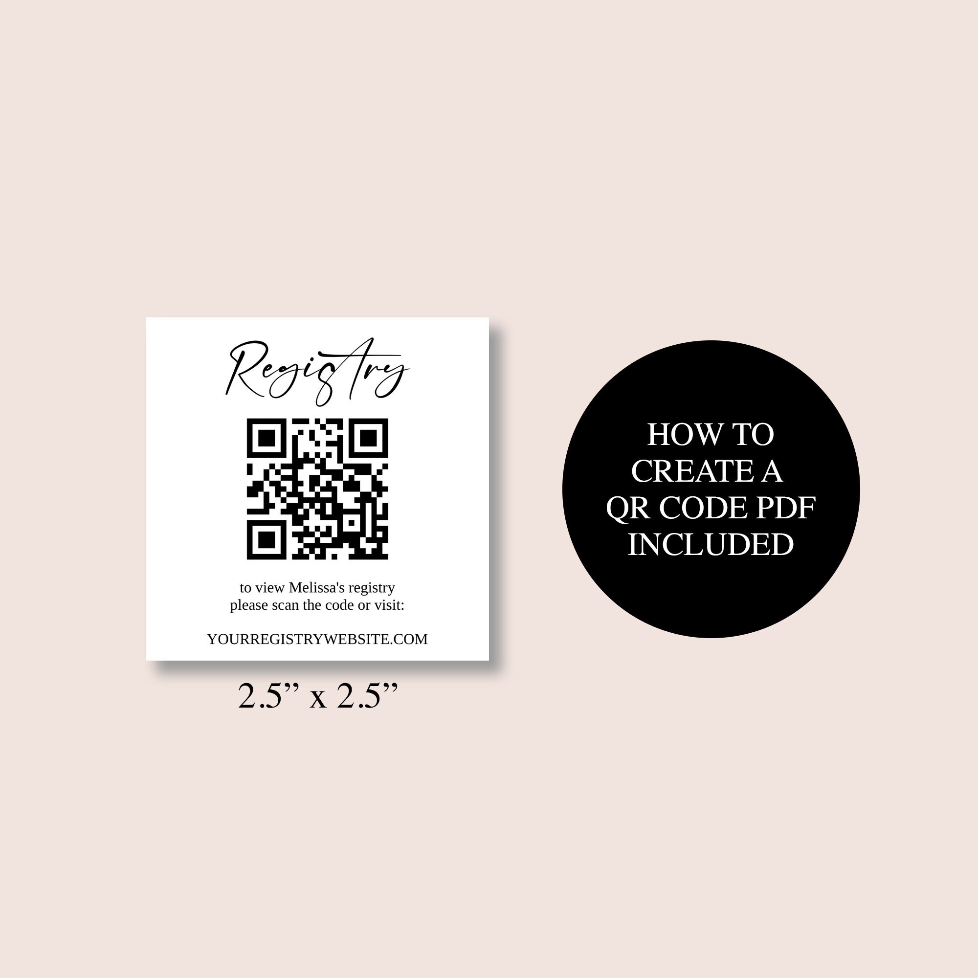 Baby Shower Registry Card With QR Code, How to Create a QR Code Guide ...