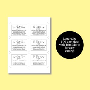 No Gift Wrap Card, Display Shower, a Request for Your Guest Digital ...