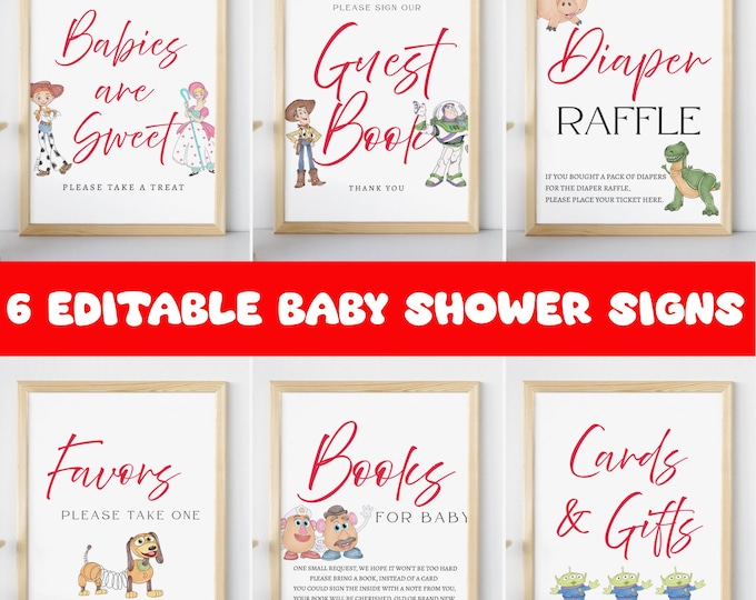 Boy Story Baby Shower Signs, A Boy Story Baby Shower Signage, Modern ...