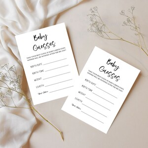 Baby Guesses Baby Shower Game, Baby Birth Stats Card, Guess the Baby ...