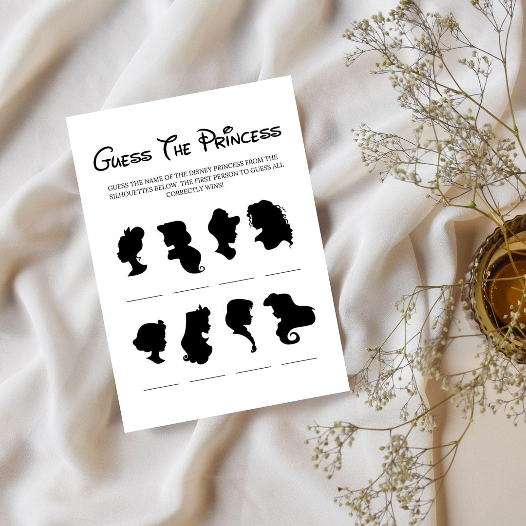 Guess the Princess Baby Shower Game, Baby Shower Guessing Game ...