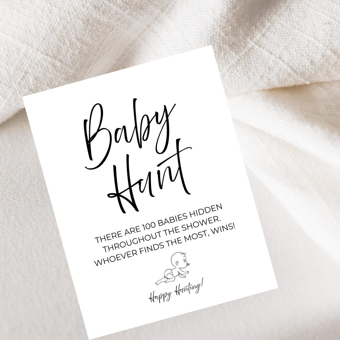 Baby Hunt Baby Shower Game, Who's Watching the Baby, Find the Most ...