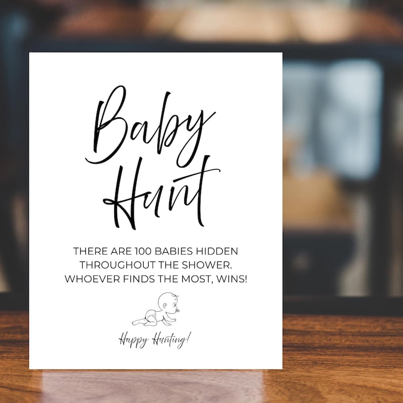 Baby Hunt Baby Shower Game, Who's Watching the Baby, Find the Most ...