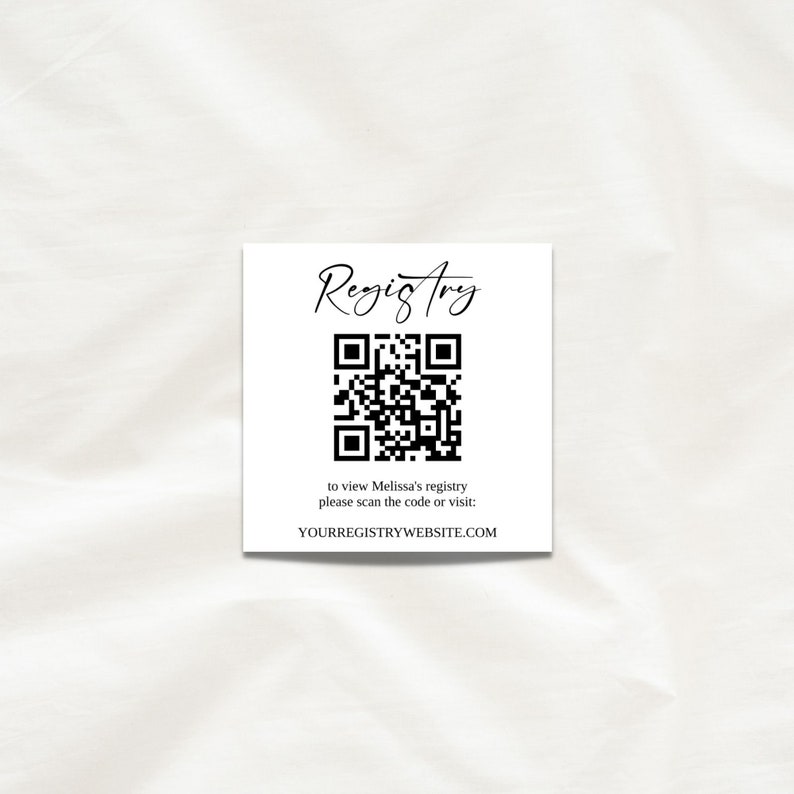 Baby Shower Registry Card With QR Code How to Create a QR - Etsy