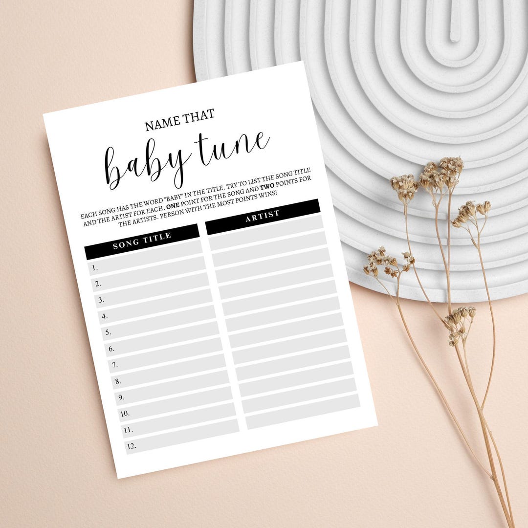 Name That Baby Tune Baby Shower Game, Name That Baby Song, DJ Shower ...
