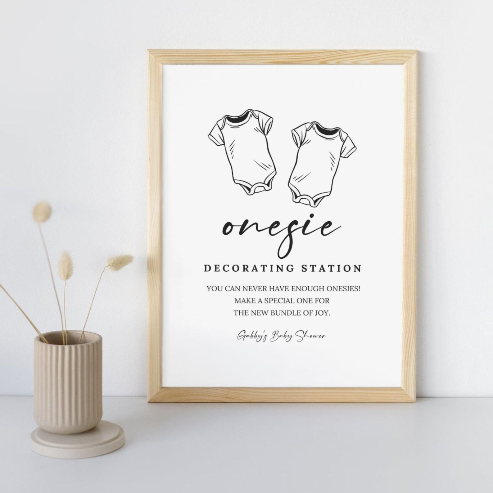 Onesie Decorating Station Sign, Decorate a Onesie Baby Shower Activity ...