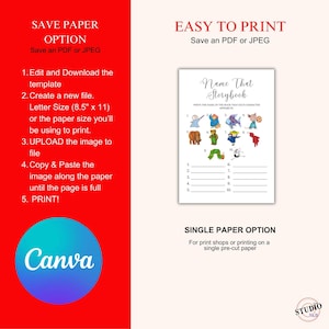 Name That Storybook Baby Shower Game, Storybook Titles Game, Children ...