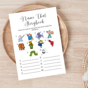 Name That Storybook Baby Shower Game, Storybook Titles Game, Children ...