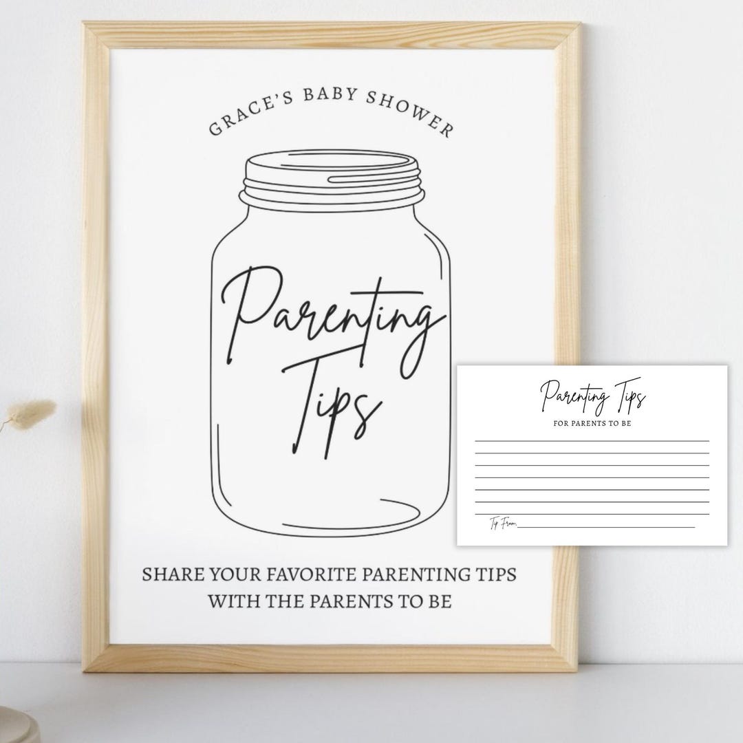 Parenting Tips Baby Shower Activity, Advice for Parents to Be, Baby ...
