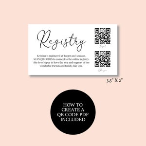 Baby Shower Registry Card With QR Codes for Your Online - Etsy
