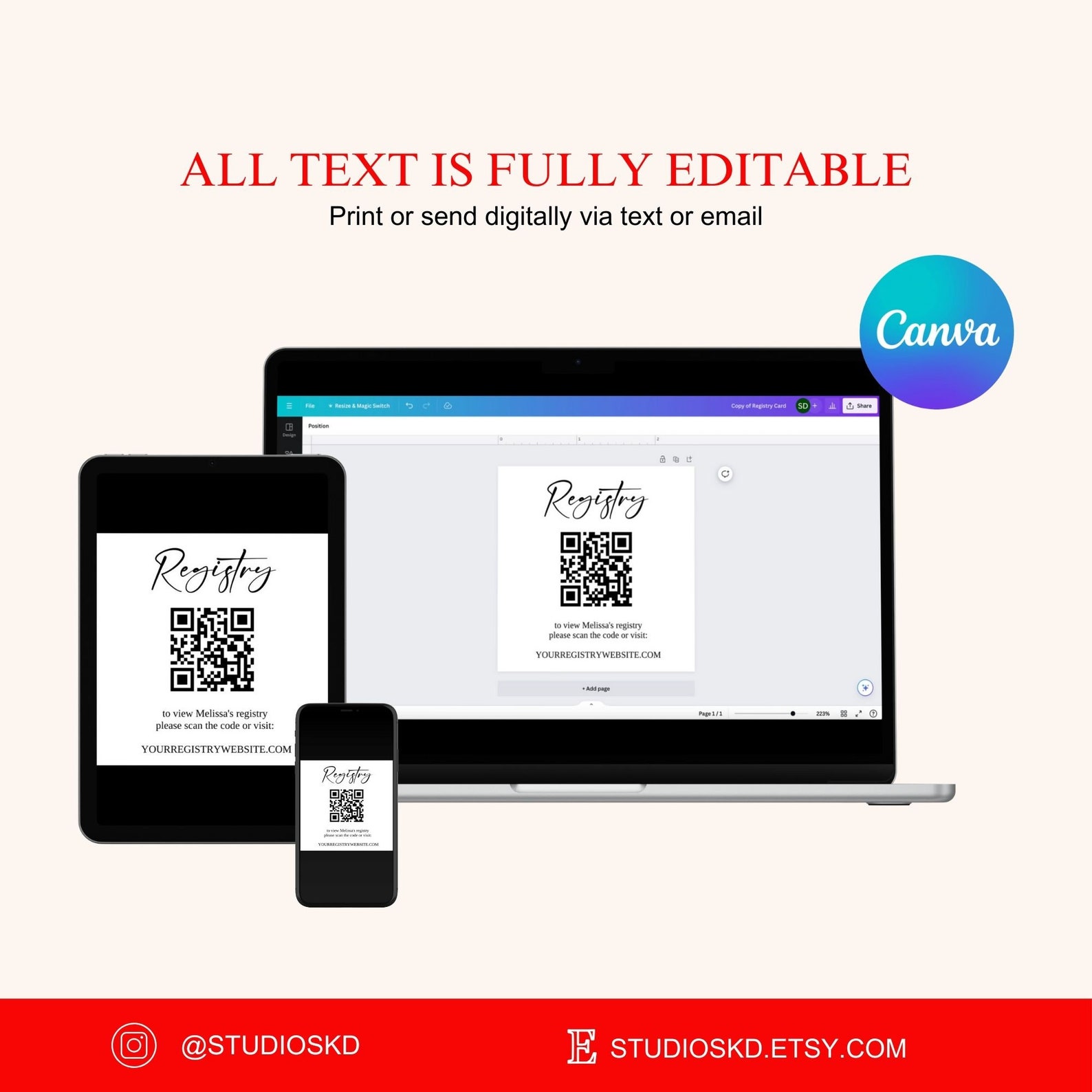 Baby Shower Registry Card With QR Code, Gifts for Baby Card, Scan QR ...