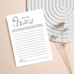 Baby Bucket List Baby Shower Game, Minimalist Baby's First Year ...