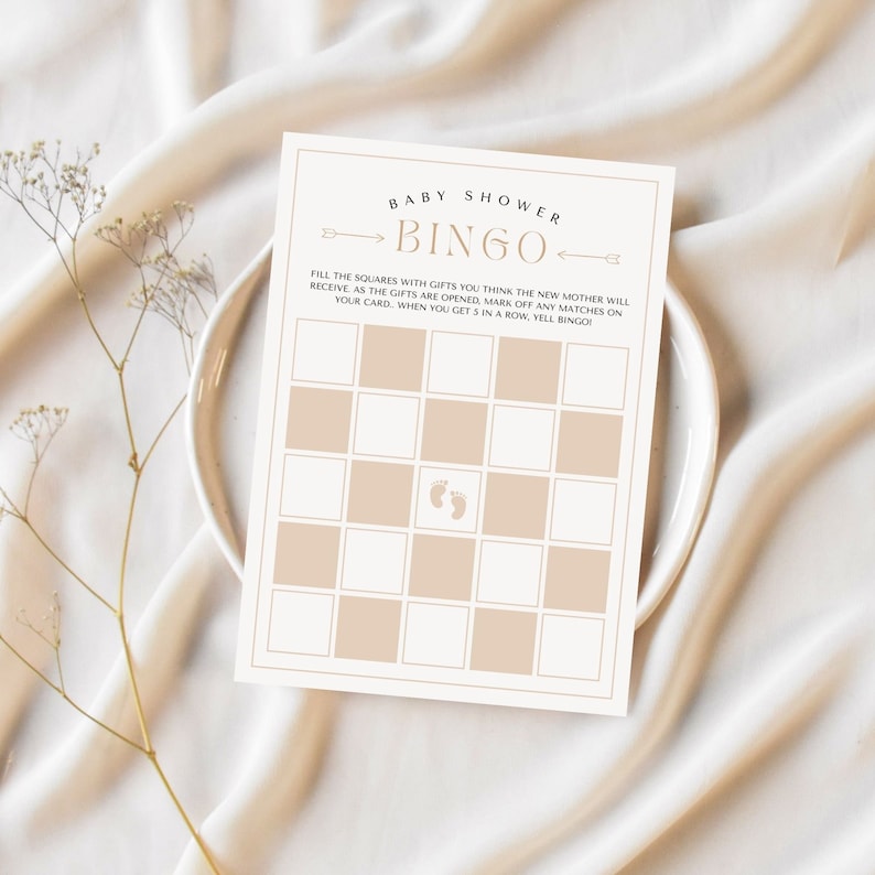 Baby Shower Bingo, Printable Baby Shower Games, Editable Canva Template ...