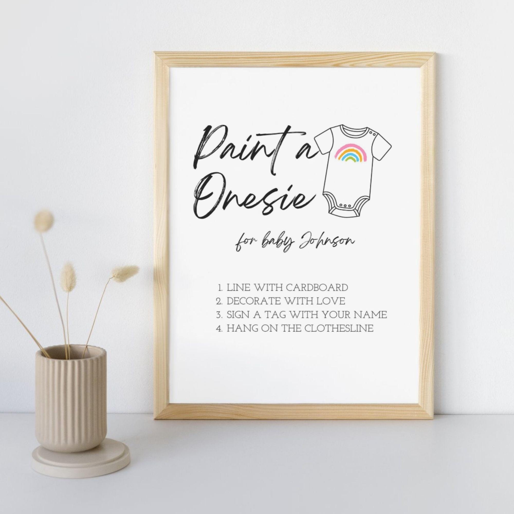 Onesie Making Station Baby Shower Sign, Paint a Onesie Baby Shower ...