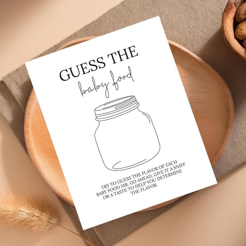 Guess the Baby Food Baby Shower Game, Editable Template ( Digital ...