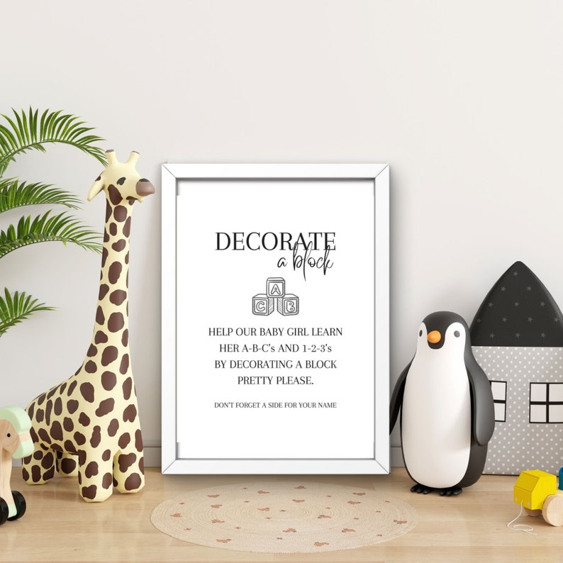 Decorate a Block Baby Shower Activity, Decorate Baby's First ABC Blocks ...