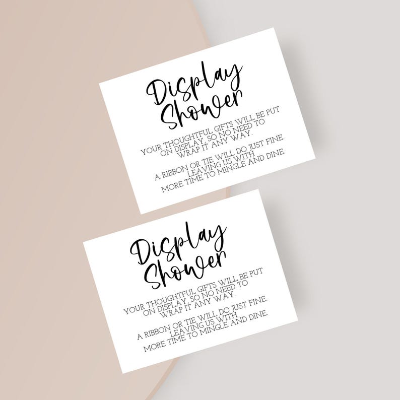 Display Shower Card, Baby Shower Invitation Insert, Unwrapped Gift ...