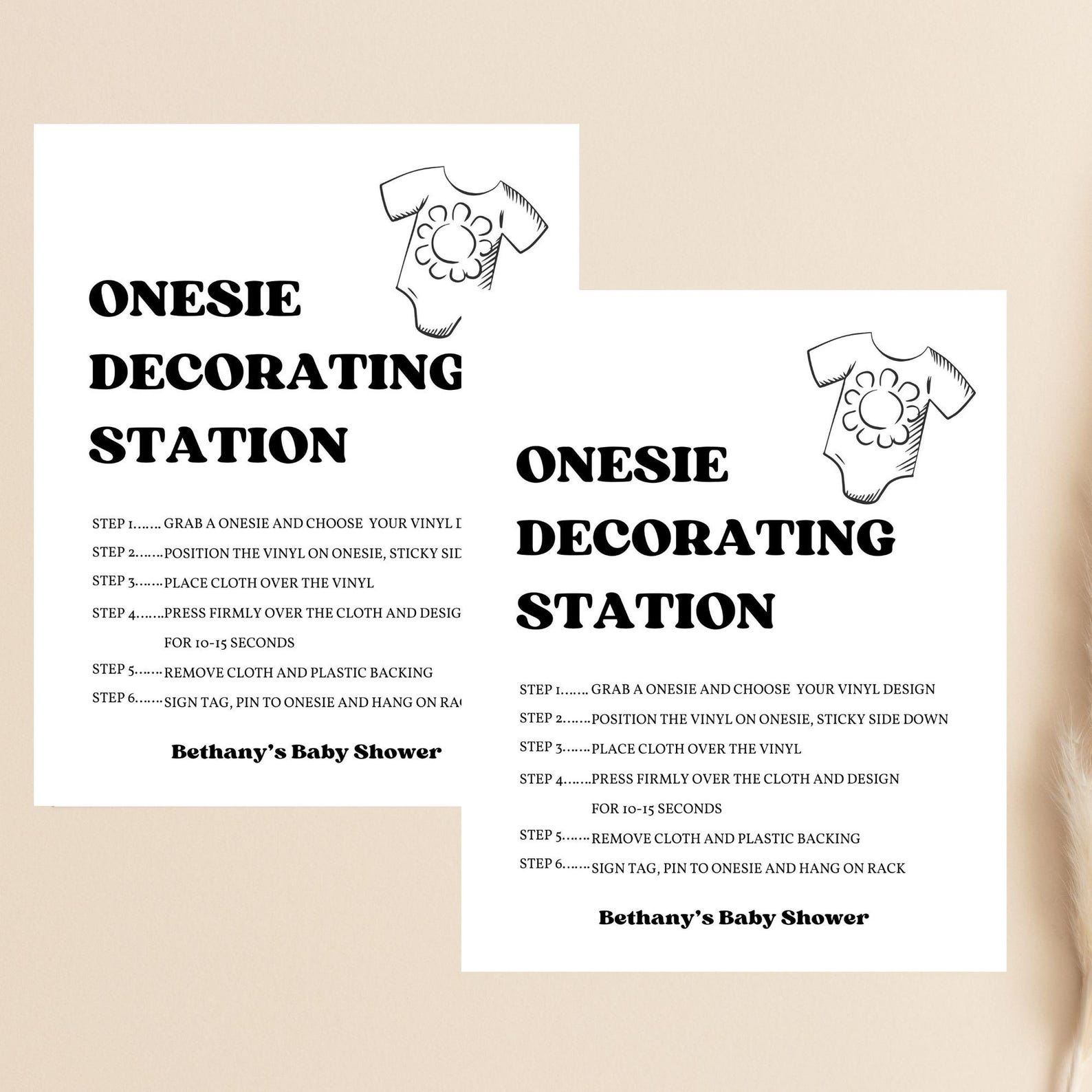 Onesie Making Station Baby Shower Sign, Decorate a Onesie Baby Shower ...