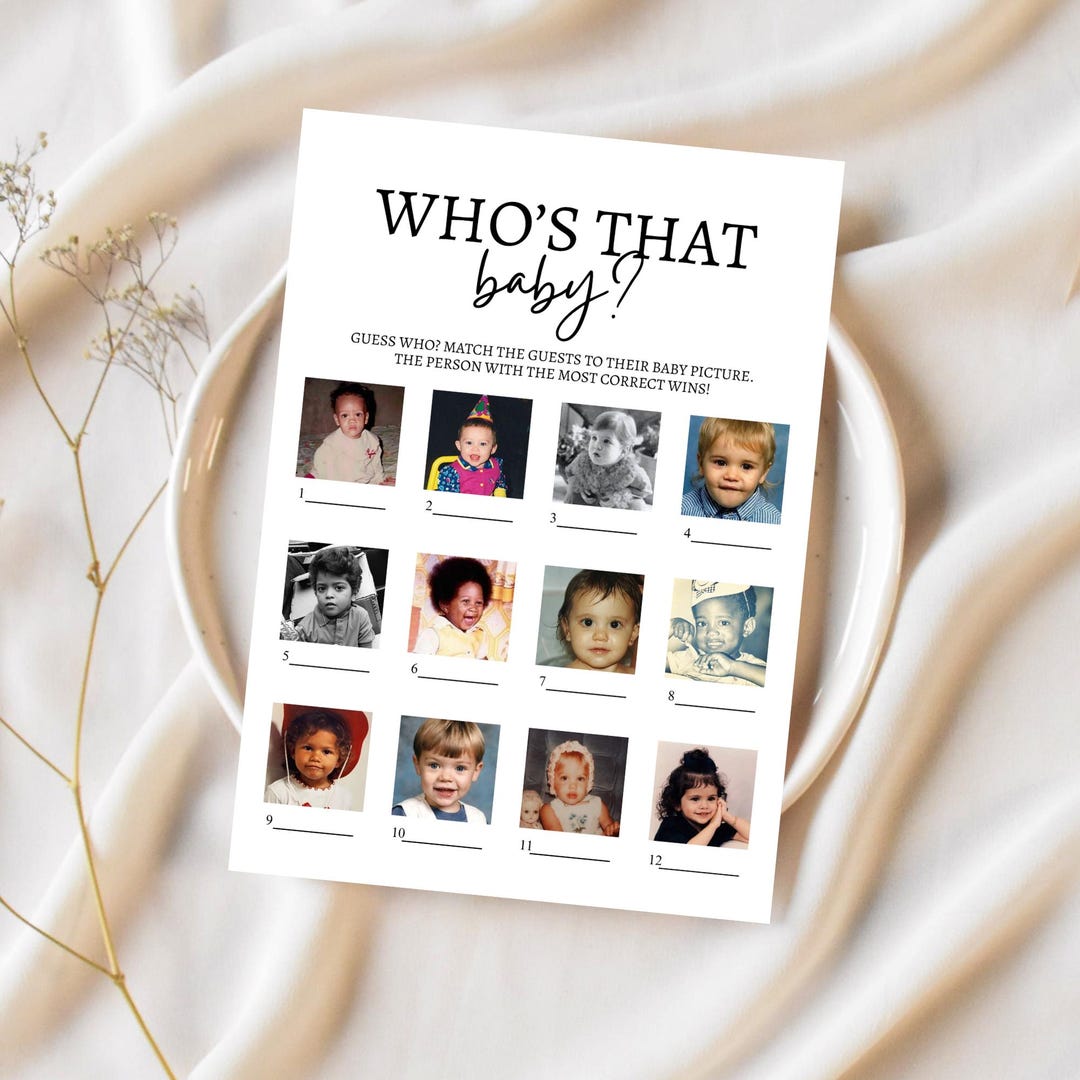 Who's That Baby Game, Baby Shower Games, Guess Who, Baby Shower Photo ...