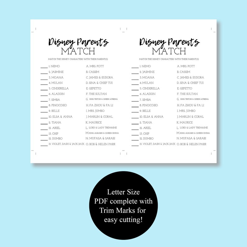 Parents Matching Baby Shower Game Card Match the Parents to - Etsy UK