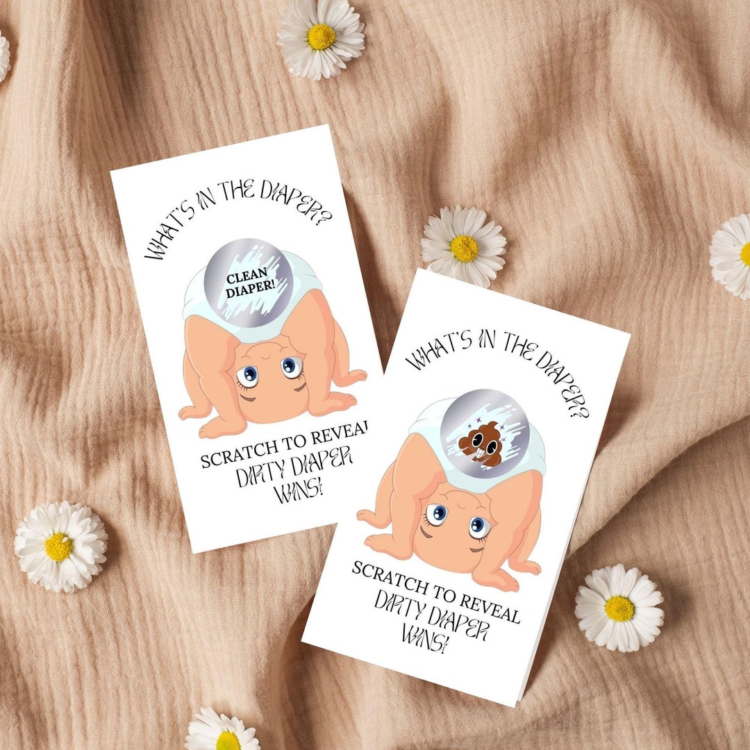 What's in the Diaper Baby Shower Scratch off Game, Poop Scratch Game ...