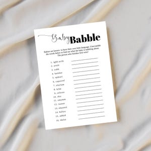 Baby Babble Game, Baby Shower Games, Baby Shower Baby Scramble, What ...