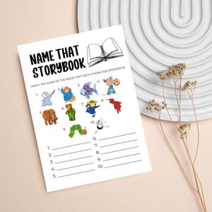 Name That Storybook Game, Baby Shower Games, Guess the Children's Book ...
