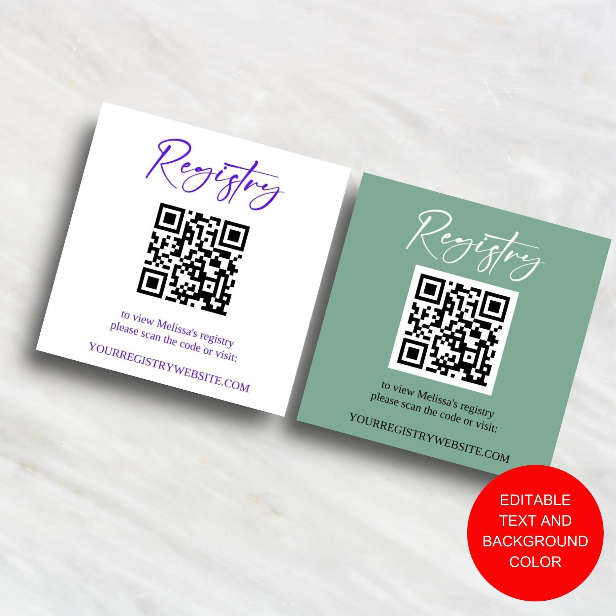Baby Shower Registry Card With QR Code, Gifts for Baby Card, Scan QR ...
