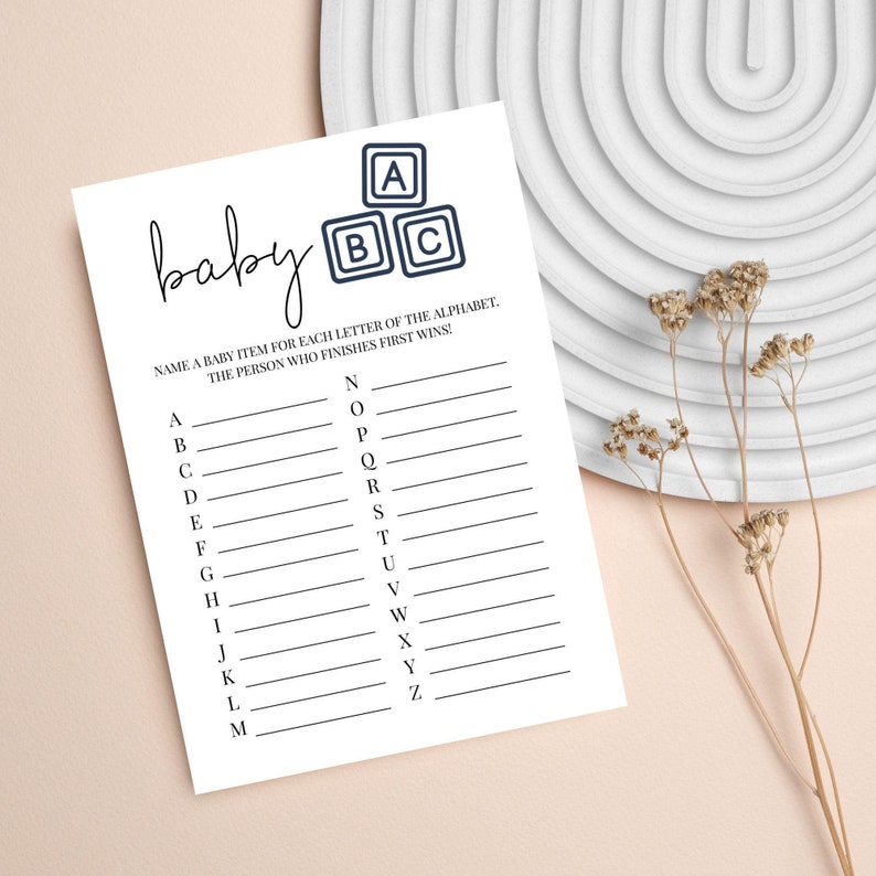 Baby ABC Baby Shower Game, Name That Baby Item, Baby Items Game ...