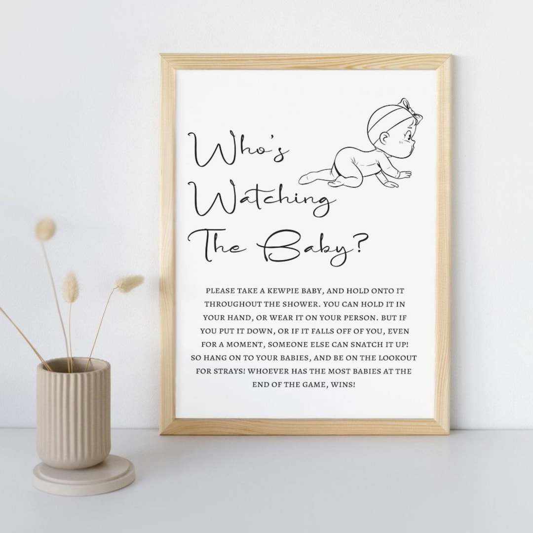 Who's Watching the Baby Baby Shower Game, Keep an Eye on Your Baby ...