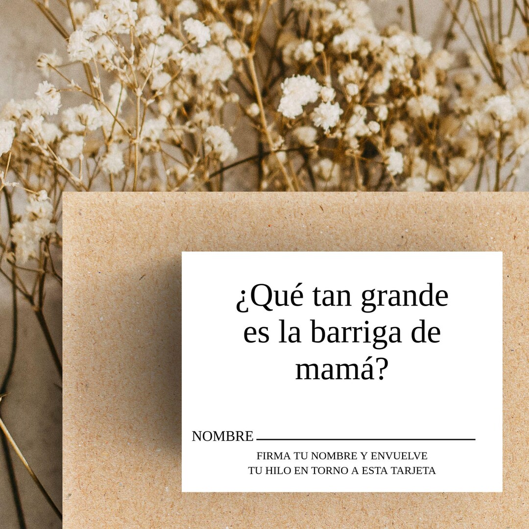 How Big is Mommy's Belly Baby Shower Game Card, qué Tan Grande Es La ...