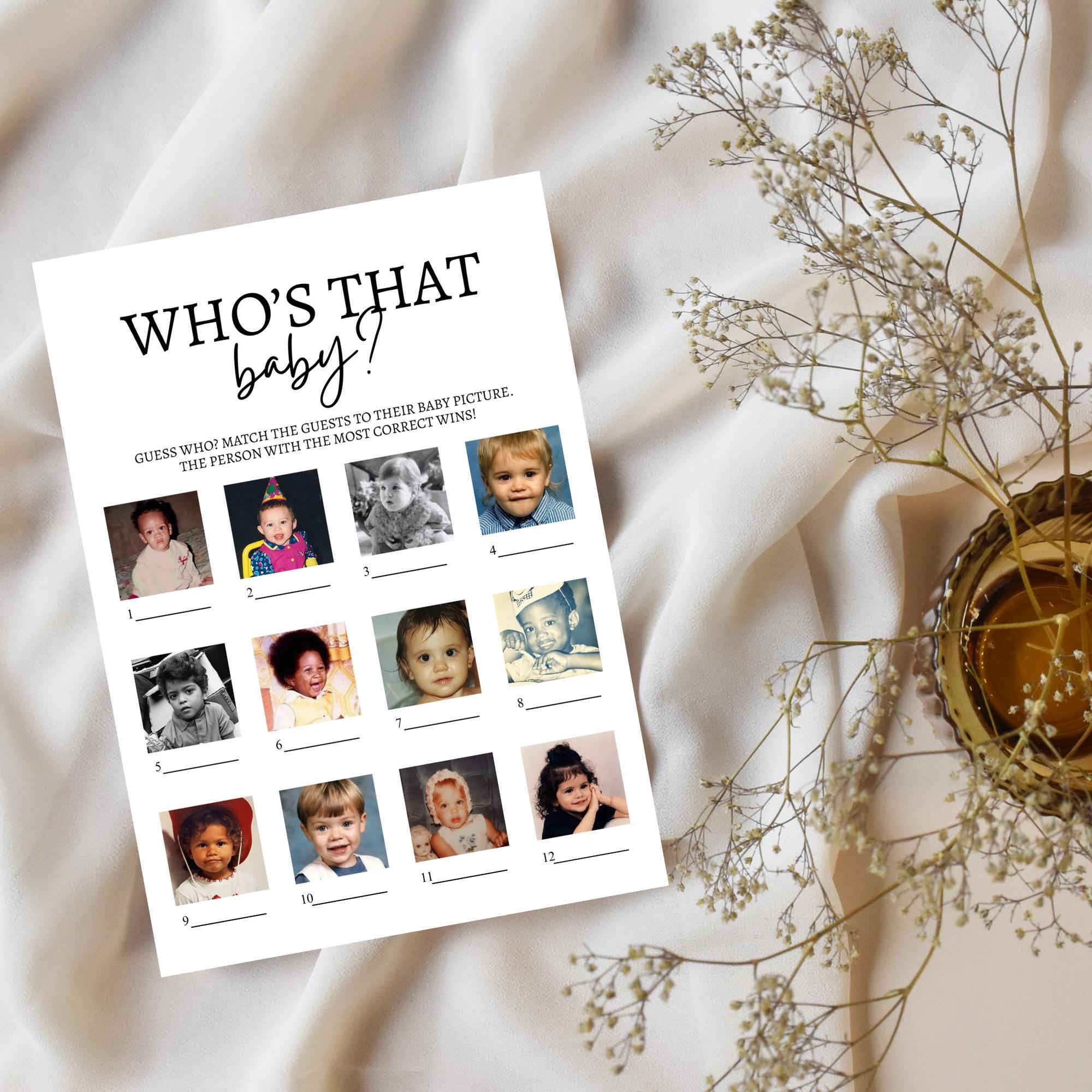 Who's That Baby Game, Baby Shower Games, Guess Who, Baby Shower Photo ...