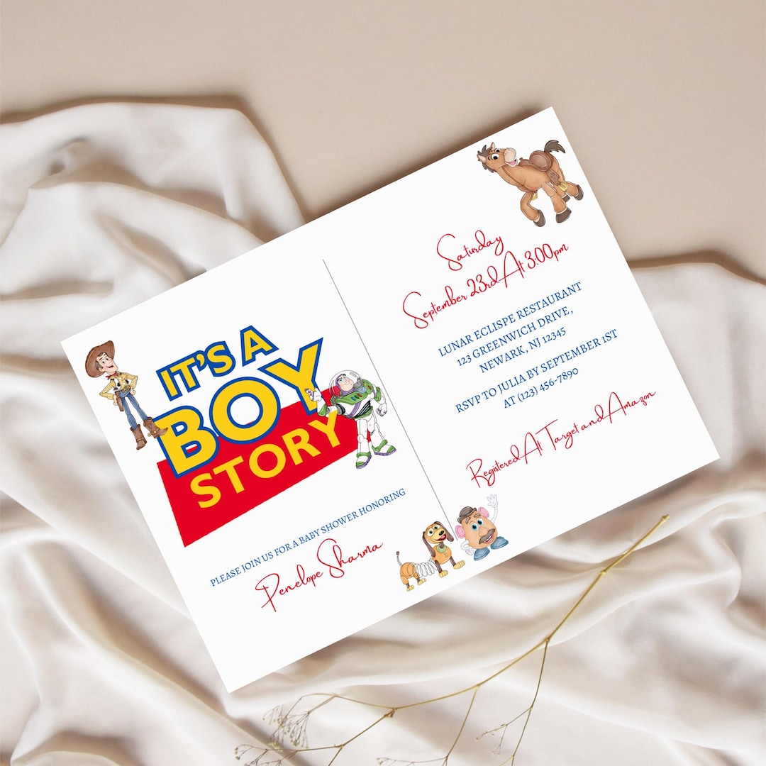 It's Boy Story Baby Shower Invitation, Boy Story Toy Story Baby Shower ...