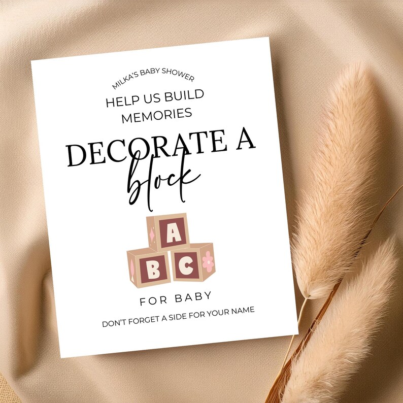 Decorate a Block Baby Shower Activity, Decorate Baby's First ABC Blocks ...