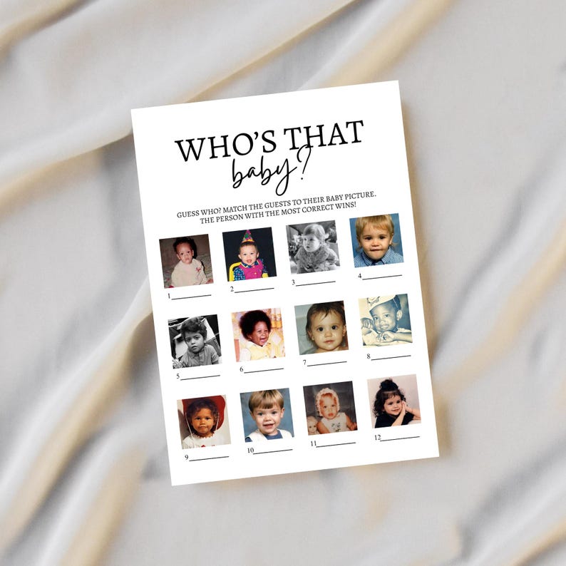 Who's That Baby Game, Baby Shower Games, Guess Who, Baby Shower Photo ...