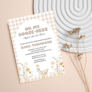 Silly Goose Baby Shower Invitation, Oh My Goose-ness, Wild Flowers Baby ...