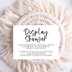 Display Shower Card, Baby Shower Invitation Insert, Unwrapped Gift ...