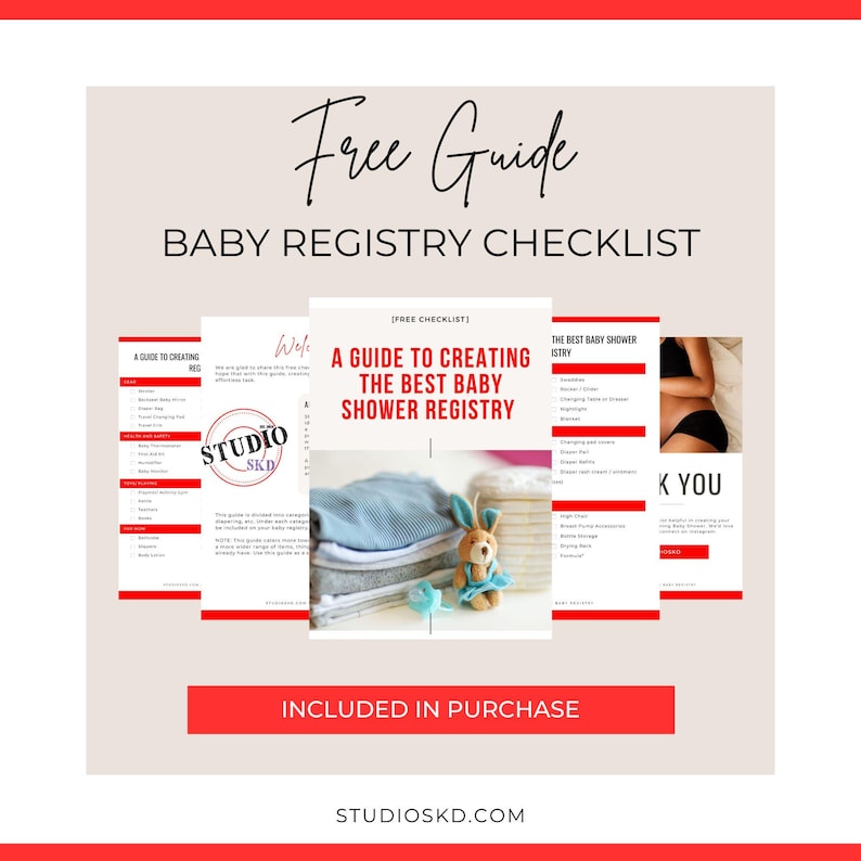 Editable Baby Shower Registry Card With QR Codes, Gifts for Baby, Canva ...