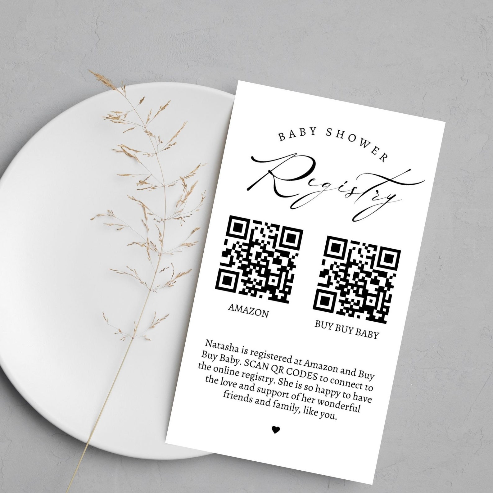 Gifts for Baby, Baby Shower Registry Card, With QR Codes, How to Create ...