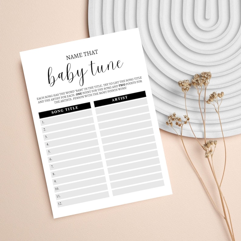 Name That Baby Tune Baby Shower Game, Name That Baby Song, DJ Shower ...
