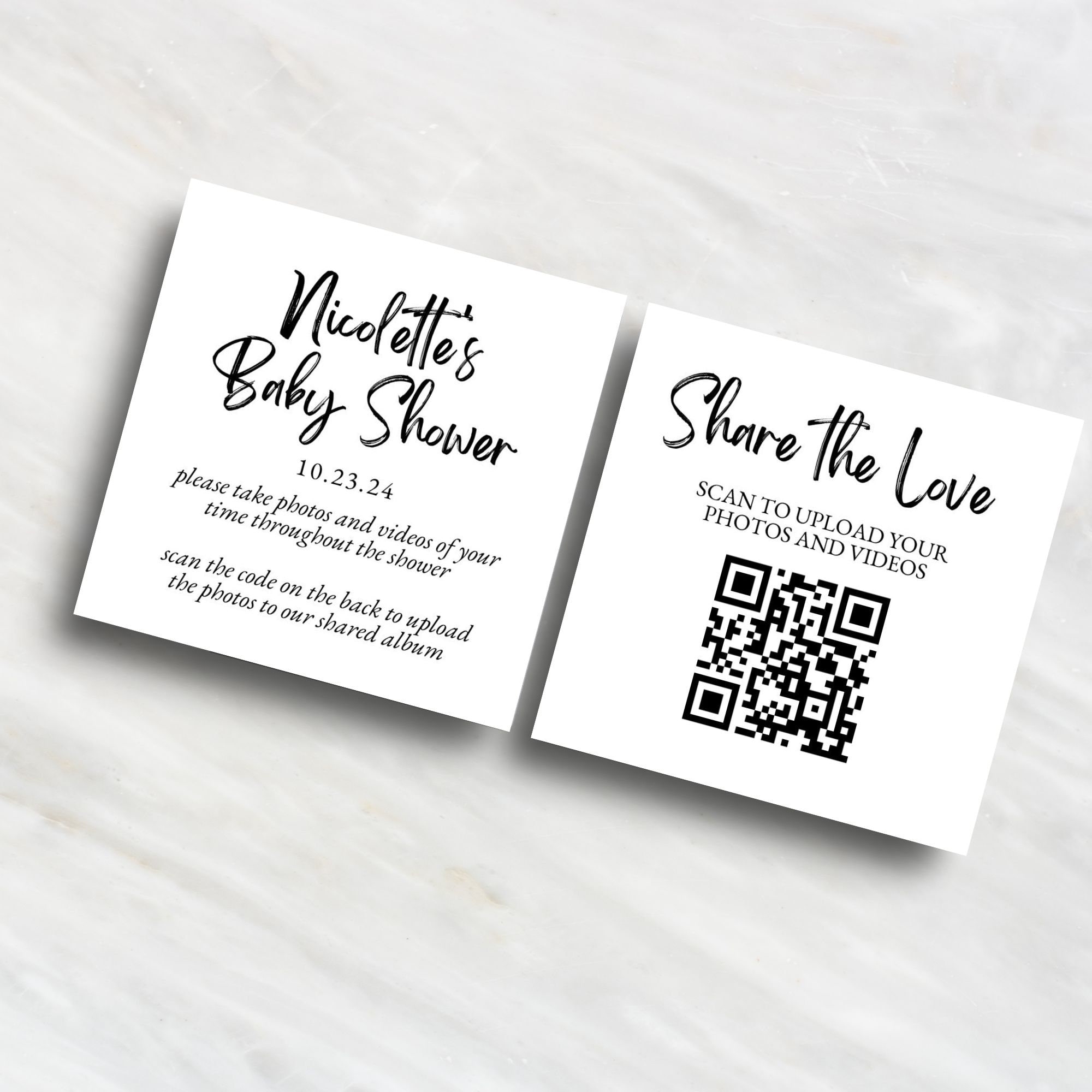 Baby Shower Scan to Upload Photos and Videos Card With QR Code, How to ...