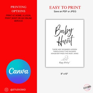 Baby Hunt Baby Shower Game, Who's Watching the Baby, Find the Most ...