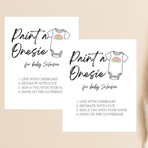 Onesie Making Station Baby Shower Sign, Paint a Onesie Baby Shower ...