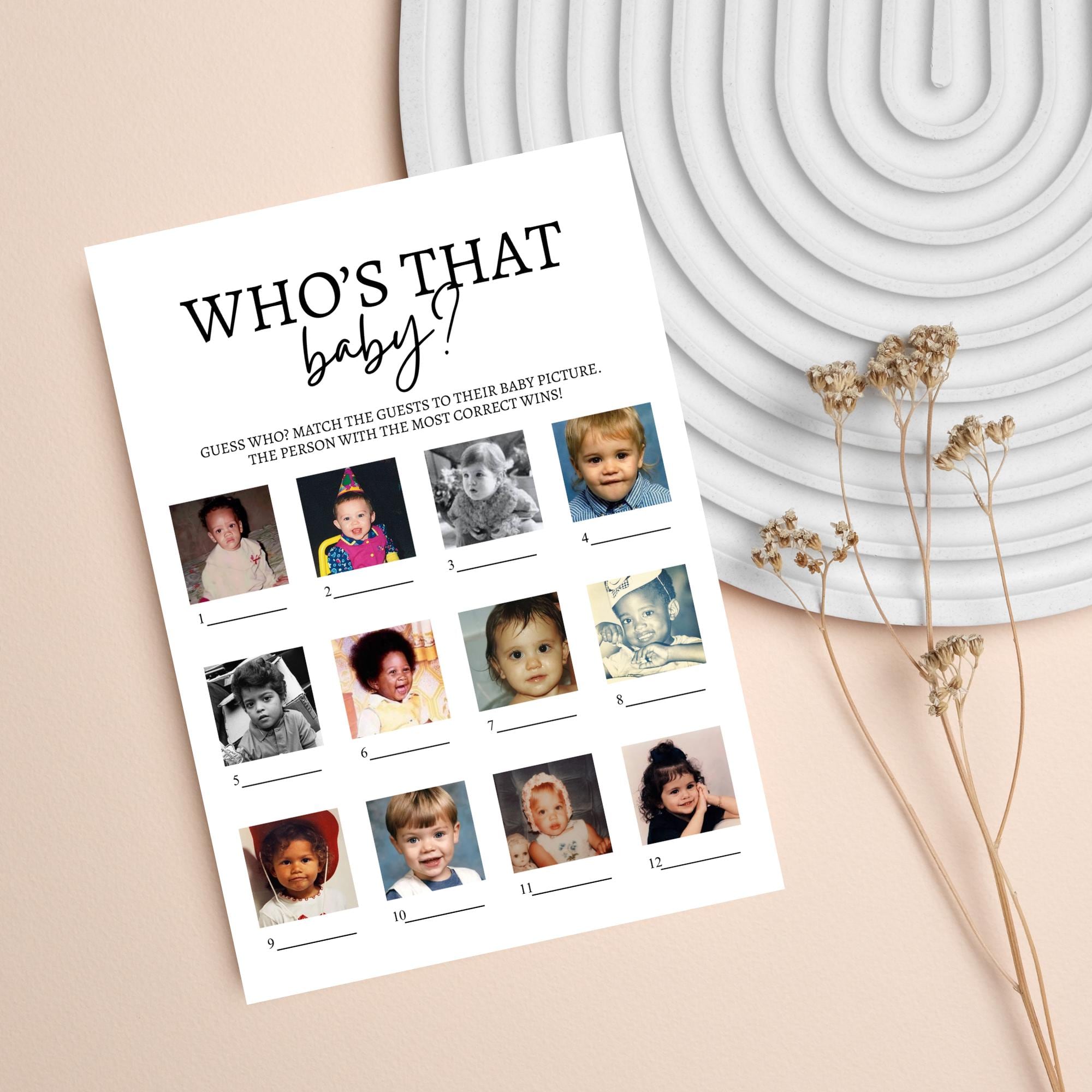 Who's That Baby Game, Baby Shower Games, Guess Who, Baby Shower Photo ...