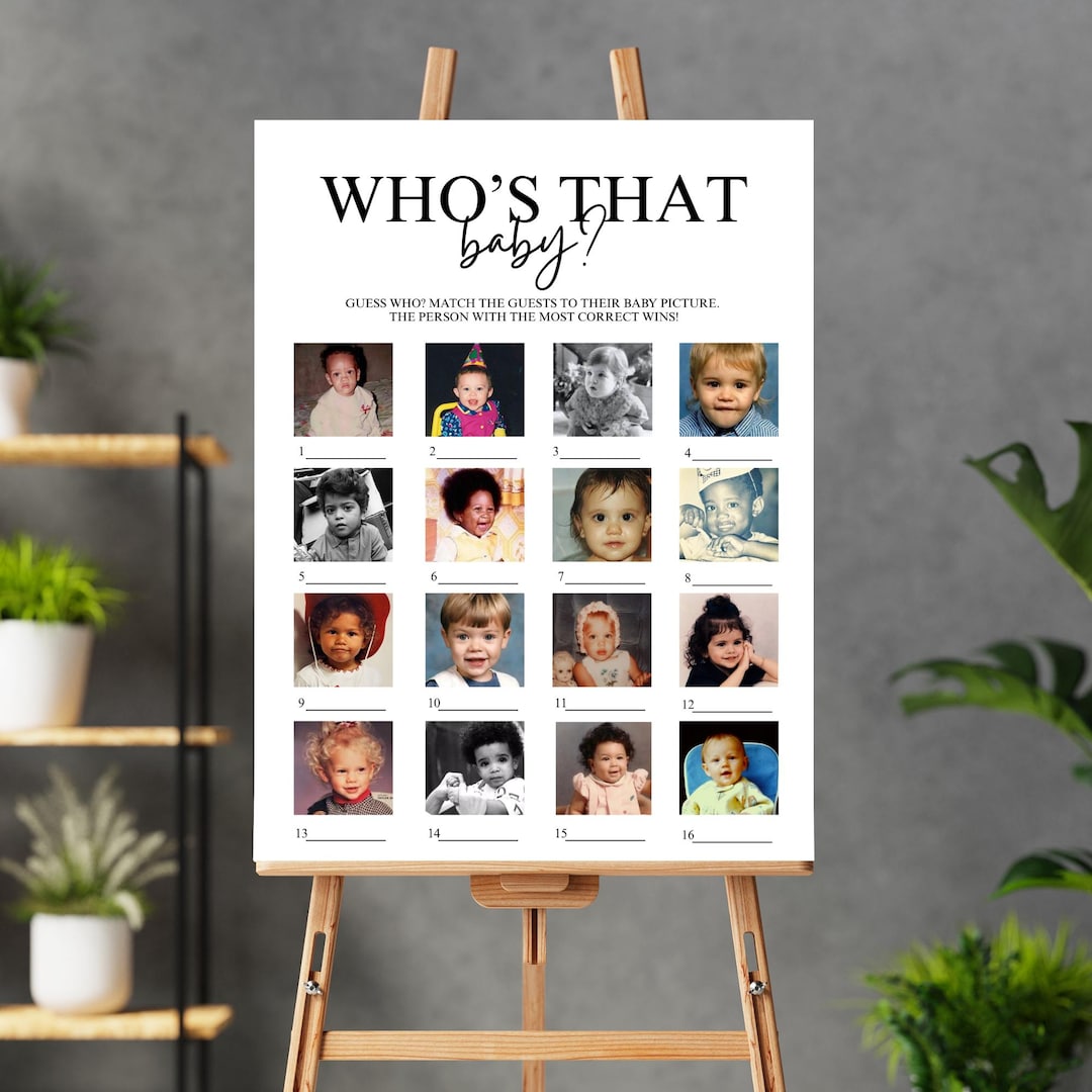 Who's That Baby Shower Game, Guess Who, Baby Shower Photo Game ...
