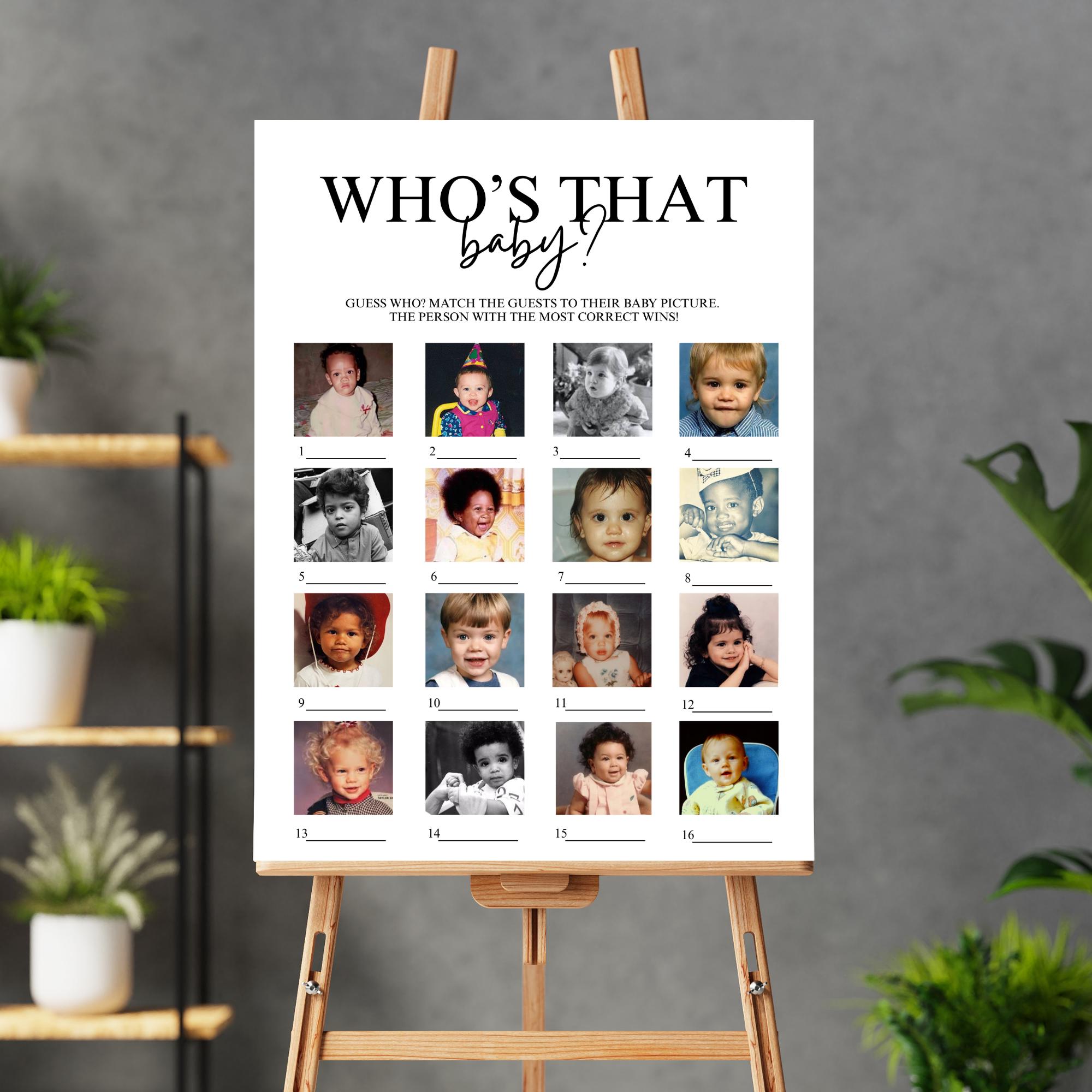 Who's That Baby Shower Game, Guess Who, Baby Shower Photo Game ...