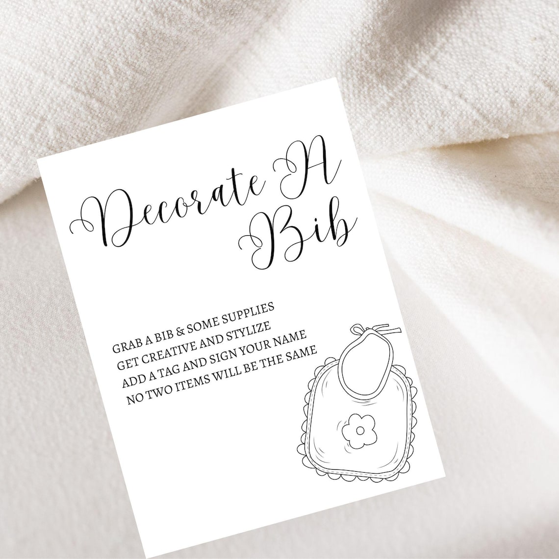 Decorate A Bib Station Baby Shower Sign, Baby Shower Bib Making Station ...
