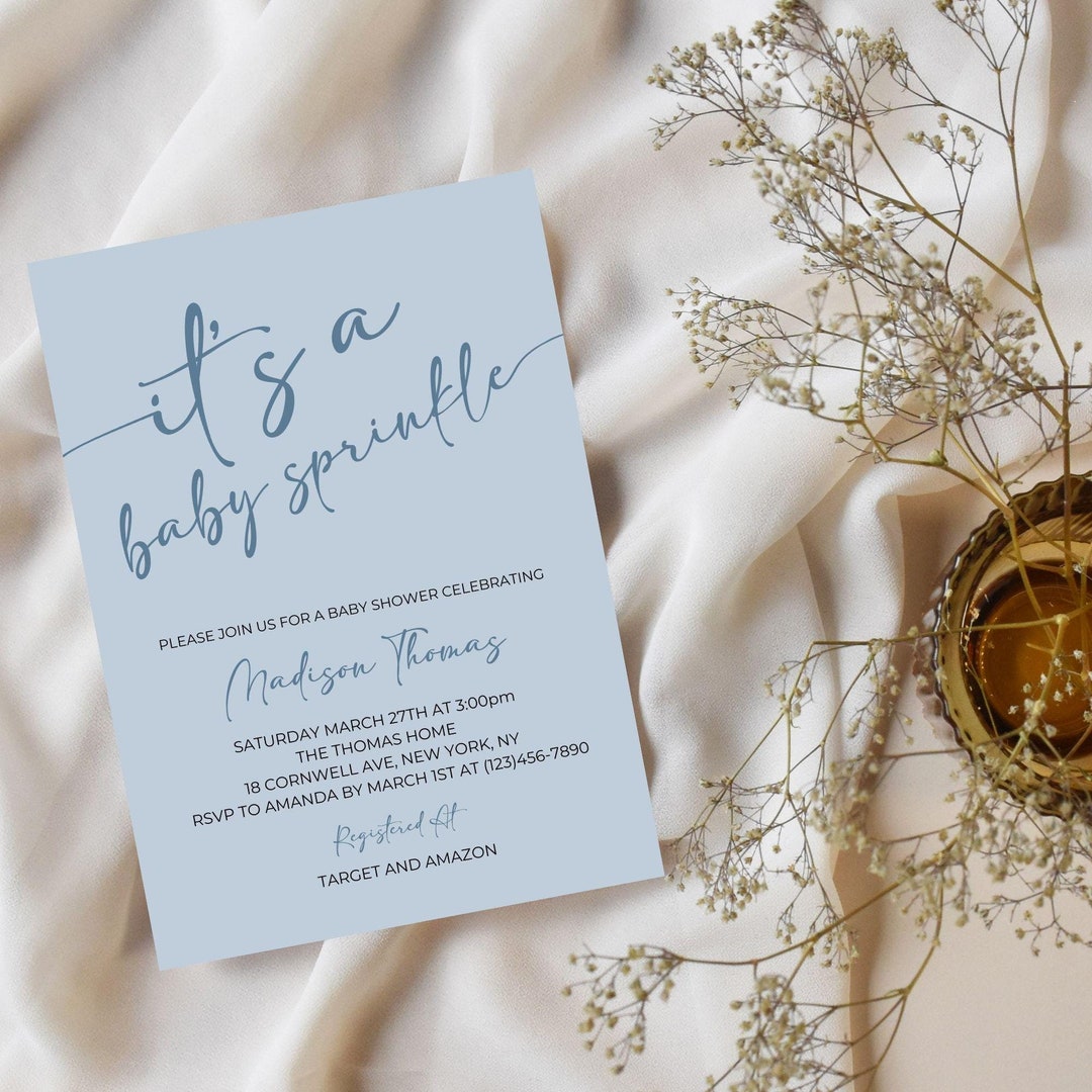 It's A Baby Sprinkle Baby Shower Invitation, Gender Neutral, Minimalist ...